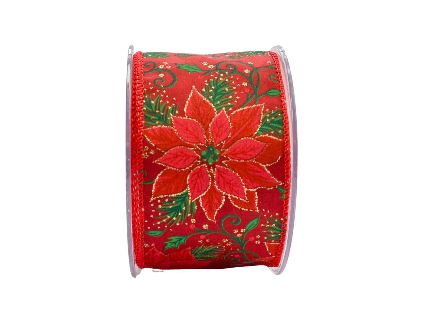 Ruban de Noël rouge Poinsettia | Longueur 9M | Made in Europe