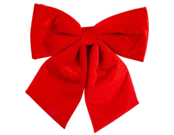 Décoration noeud rouge velours 30x32cm